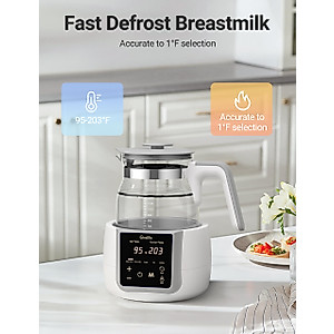 Bottle Warmer,Grelife 9-in-1 Fast Portable Instant Baby Milk Warme with 72H Keep Warm,Accurate Temperature Control,with Defrost, Sterili-zing, Heat Baby Food Jars for Breastmilk,Formula,Tea,Coffee