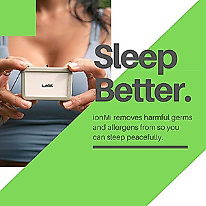 IonPacific ionMi, 2-1 Stationary & Wearable Negative Ionizer Travel Purifier with Highest Output - Up to 20 Million Negative Ions/Sec, USB Rechargeable, Eliminates: Pollutants, Allergens, Mold, Germs