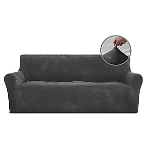 RHF Sofa Slipcover, Couch Covers for 3 Cushion Couch, Sofa Cover for 3 Cushion Couch, Couch Covers for Dogs, Couch Cover for 3 Cushion Couch (Dark Grey-Sofa)
