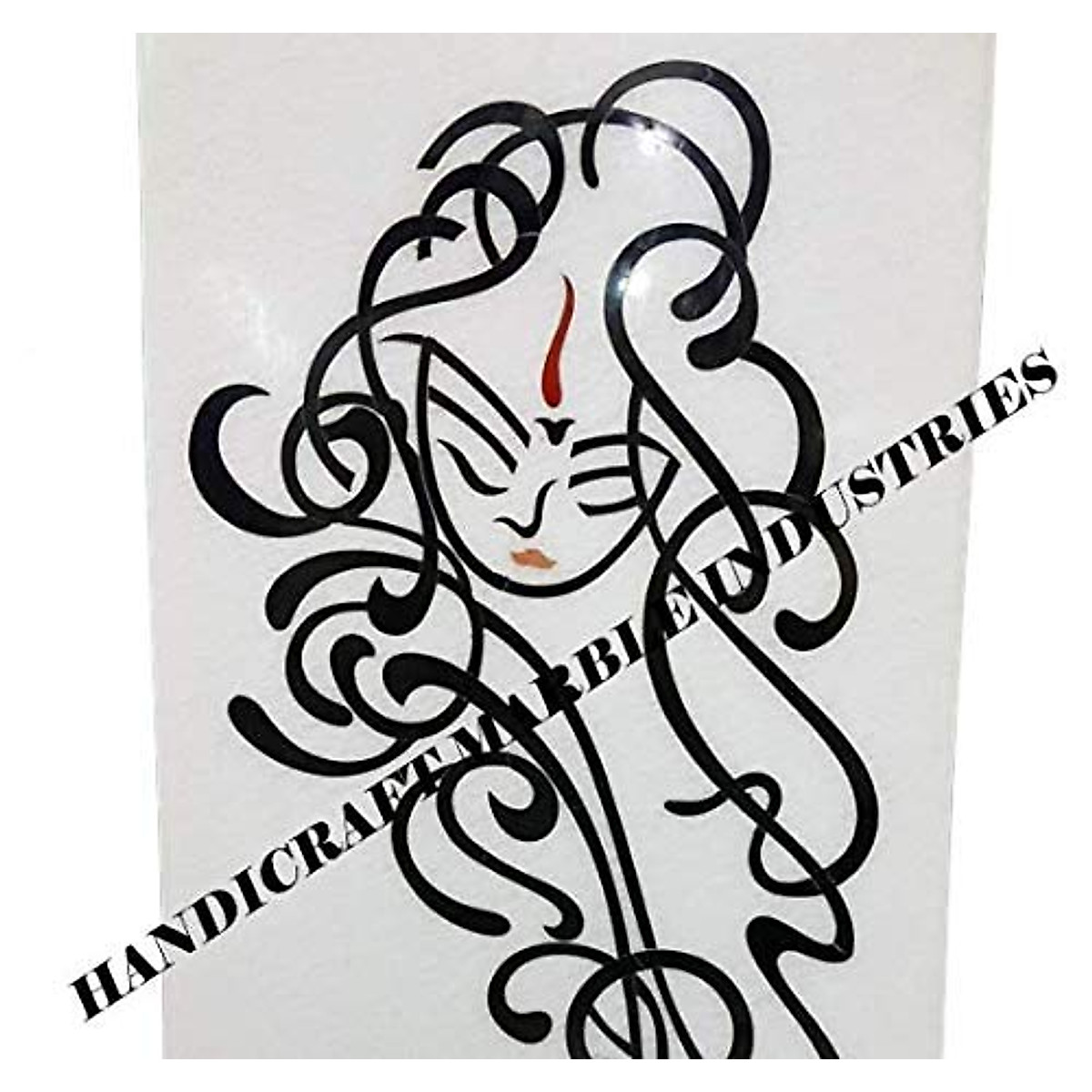 Marble Inlay Wall Decor Panel, Modern Inlay Furniture, Lady Face Black Onyx Pietra Dura Design, Gift For Modern Art Lovers