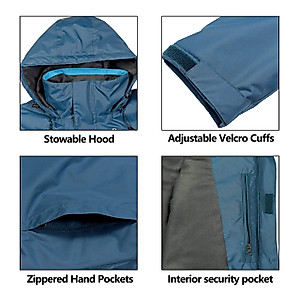 Little Donkey Andy Women's Ski Snowboarding Jacket Waterproof Warm Winter Windproof Mountain Snow Rain Coat Mosaic Blue XL