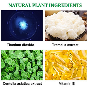 CAHIUYOA 2PCS Mushroom Head Air Cushion CC Cream BB Cream Foundation Full Coverage Foundation 24HR Matte Oil Control Concealer With Makeup Face Primer & Petal-Shaped Cosmetics Brush（Natural）