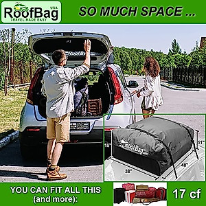 RoofBag Cross Country 100% Waterproof Soft Car Top Carrier for Any Car Van or SUV - Made in the USA | 2-Year Warranty | Ships Today