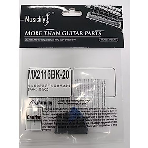 Musiclily Basic 2.6x26mm Metal Metric Thread Guitar Pickup Wood Mounting Screws for Single Coil/Humbucker Pickups, Black (Set of 20)