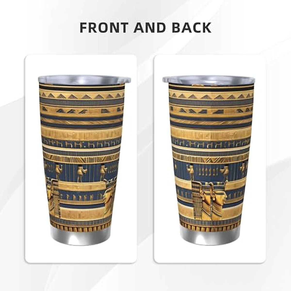 WXZYFP Car cup (single silver rim), can use a straw or drink directly, easy to use.Egyptian Pharaonic Frescoes