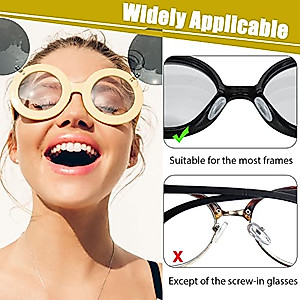 24 Pairs Adhesive Eye Glasses Nose Pads, D Shape Stick on Anti-Slip Soft Silicone, Adhesive Nose Pads Glasses Nose Pad for Glasses, Eyeglasses and Sunglasses