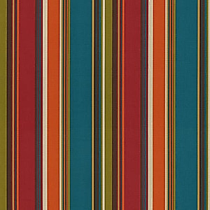 Pillow Perfect Stripe Outdoor Wicker Patio Seat Cushion with Ties, Reversible, Weather, and Fade Resistant, Square Corner - 18.5" x 19", Red/Brown Westport, 2 Count