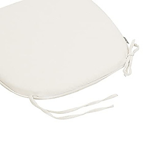 Magpie Fabrics 17"x16"x2" U-Shape Chair Cushions with Ties 2 Count, Outdoor Indoor Waterproof All Weather Seat Pads Decoration for Patio Garden Dining Office - Cream Beige