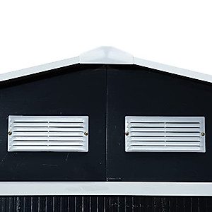 Outsunny 9' x 6' Outdoor Storage Shed, Garden Tool House with Foundation, 4 Vents and 2 Easy Sliding Doors for Backyard, Patio, Garage, Lawn, Dark Gray