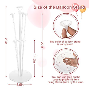 20 Sets Balloon Stands for Table Balloon Sticks with Base Clear Balloon Centerpiece Stand Balloon Holder for Birthday Graduation Baby Shower Wedding Christmas Wedding Anniversary Party