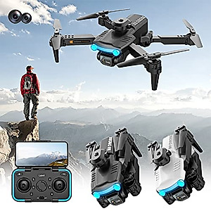 Drone with HD Dual Camera, Foldable Drone Remote Control Quadcopter Toys for Adult Kids, Intelligent Obstacle Avoidance UAV, Wifi Fpv, Altitude Hold One Key Start with Storage Bag