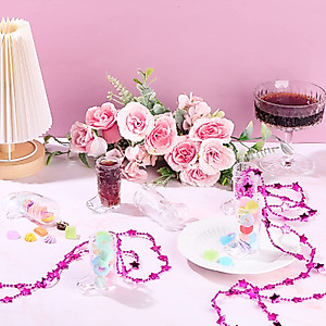 Sureio 12 Sets Cowgirl Boot Shot Glass on Beaded Necklace Decor Plastic Mini Boot Shot Necklace Cups Rose Red Bachelorette Party Boot Shot Glasses Necklace for Bride Birthday Wedding Cowgirl