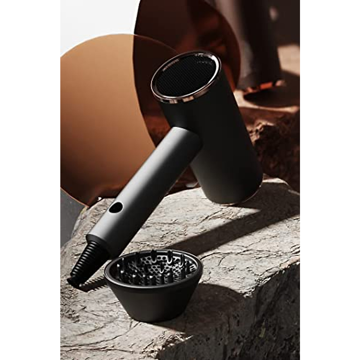 Funtin Hair Dryer, Blow Dryer with Diffuser Brush Comb for Women 4C Thick Curly Hair 1800w-Professional Black