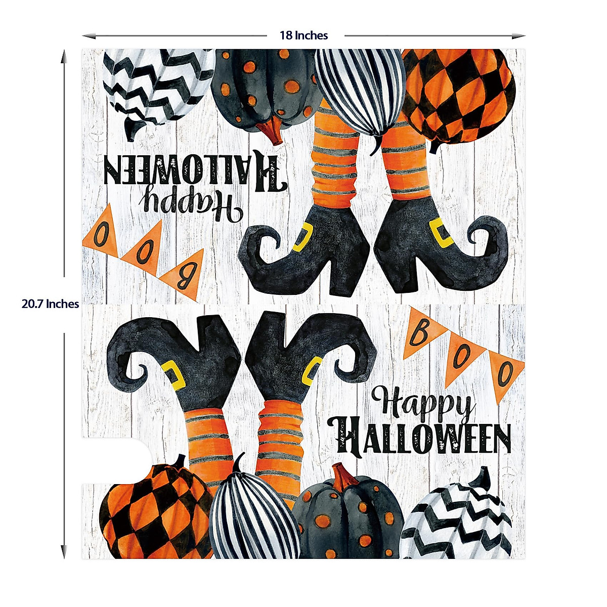 Texupday Happy Halloween Boo Witch Feet Pumpkin Decoration Mailbox Cover with Magnetic Strip Fall Holiday Mailbox Wraps Post Letter Box Cover Standard Size 21" X 18" for Garden Outdoor Yard Decor