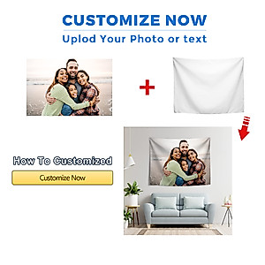 JINJUREN Custom Tapestry Upload Images Banners and Signs Customize For Bedroom 60 * 40 inch Horizontal