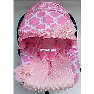 Rosy Kids Infant Carseat Canopy Cover 3 Pc Whole Caboodle Baby Car Seat Cover Kit C031200
