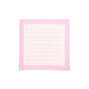 Coach Womens Vintage Signature Printed Silk Square Scarf, Soft Pink