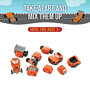 Mix or Match Vehicles, Magnetic Toy Play Set, Race Cars