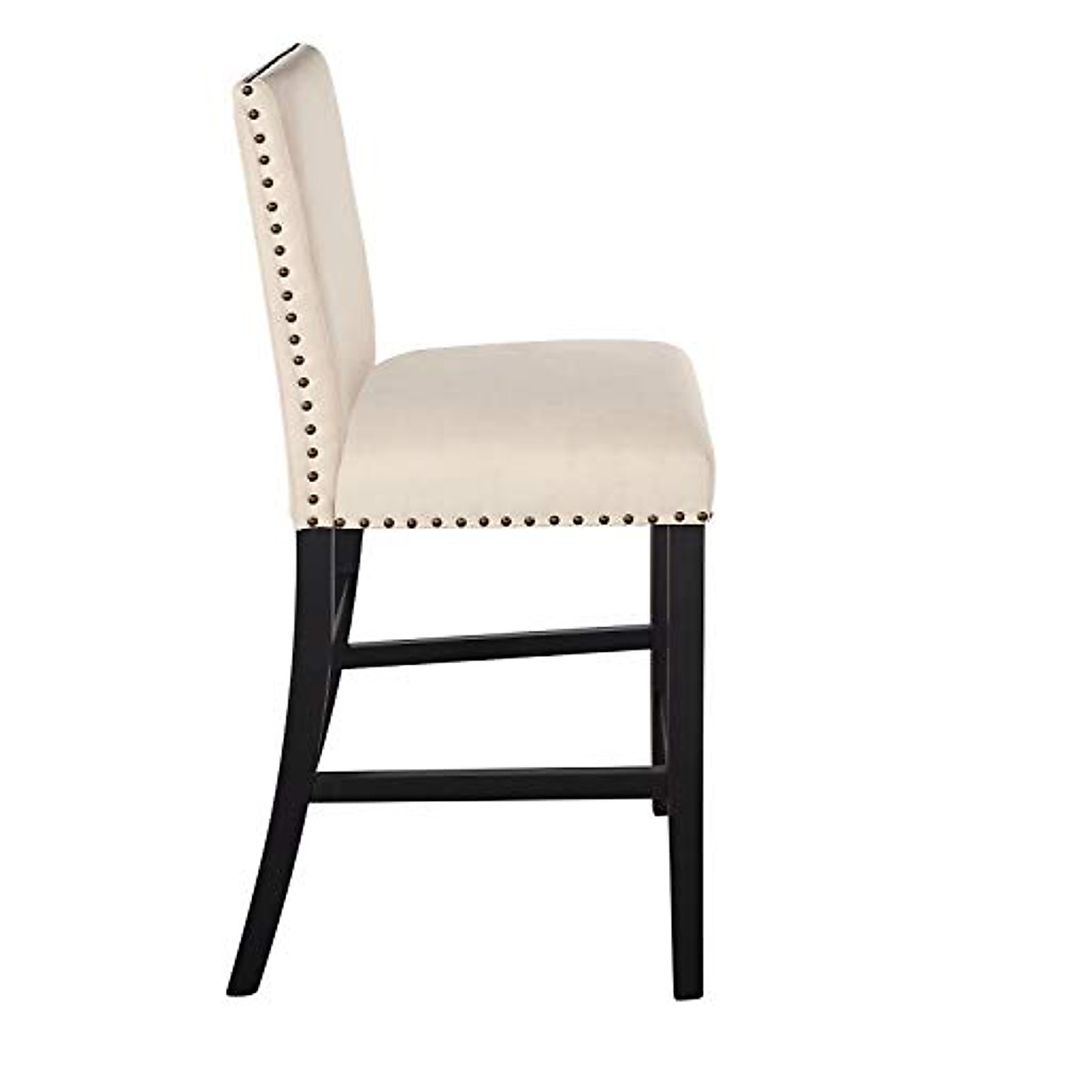 WOZNLA Room 5-Piece Modern Counter Height Set-Stylish Marble Veneer Table with Matching Chairs-Perfect for Home Kitchen Dining Experience, Beige