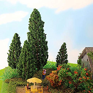 52pcs Model Pine Trees Green Pines Plastic for Forest HO Scale Model Railway Layout Miniature Scenery S0901