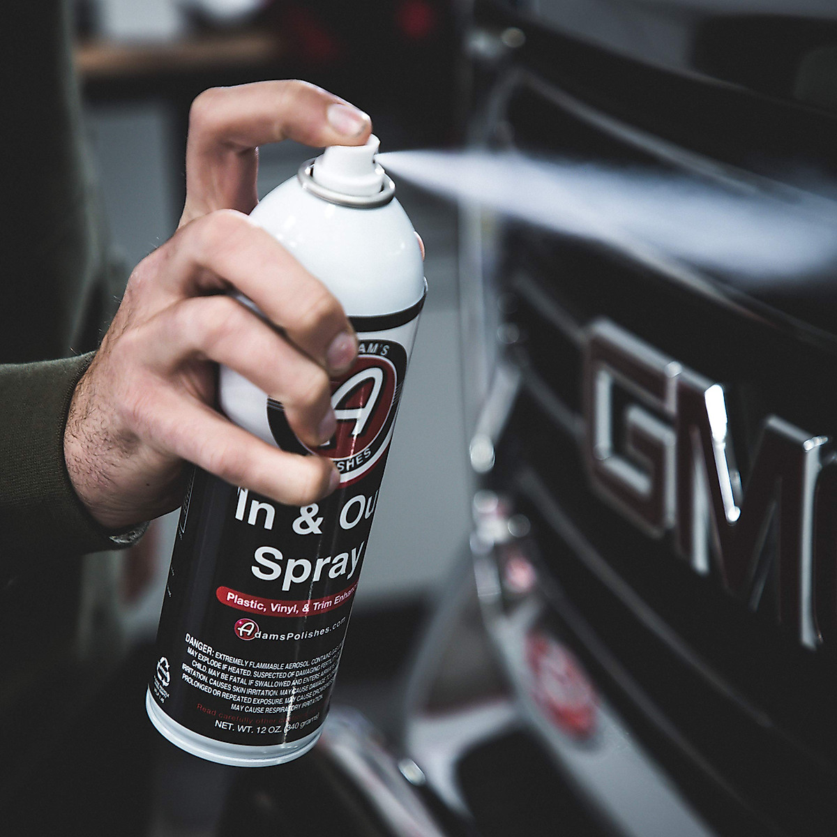 Adam's in and Out Spray, Car Wash Detail Spray, Non-foaming, Low Gloss Coating, Deep Shine for Plastic and Trim, Good for Hard to Reach Areas, Watermelon Scent (1 Pack)