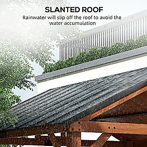 Outsunny 11' x 12' Hardtop Gazebo with Wooden Frame and Waterproof Asphalt Roof, Permanent Pavilion Gazebo Canopy, for Garden, Patio, Backyard, Deck, Porch, Brown