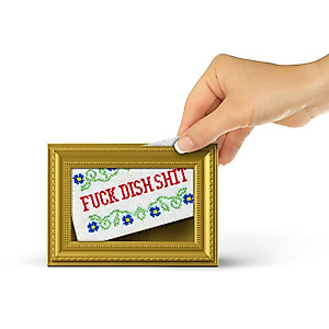 Genuine Fred Subversive Sponges, R Version, Embroidered Kitchen Sponges with Frame