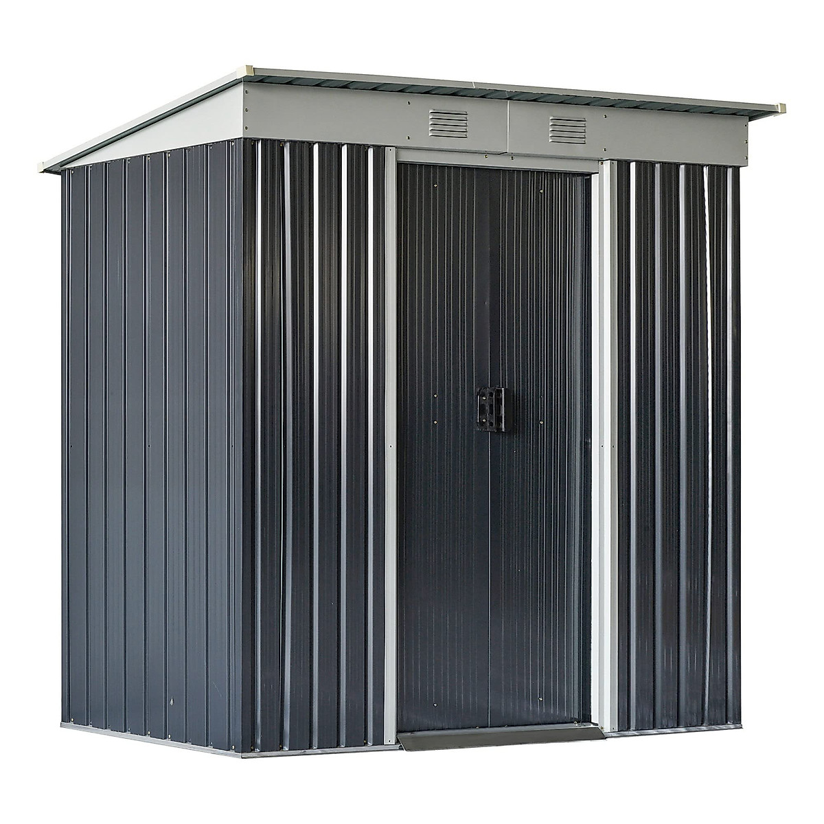 Outsunny 7' x 4' Metal Outdoor Storage Shed, Garden Tool Storage House Organizer with Sliding Doors, Lock and 2 Vents, for Backyard Patio Lawn, Gray
