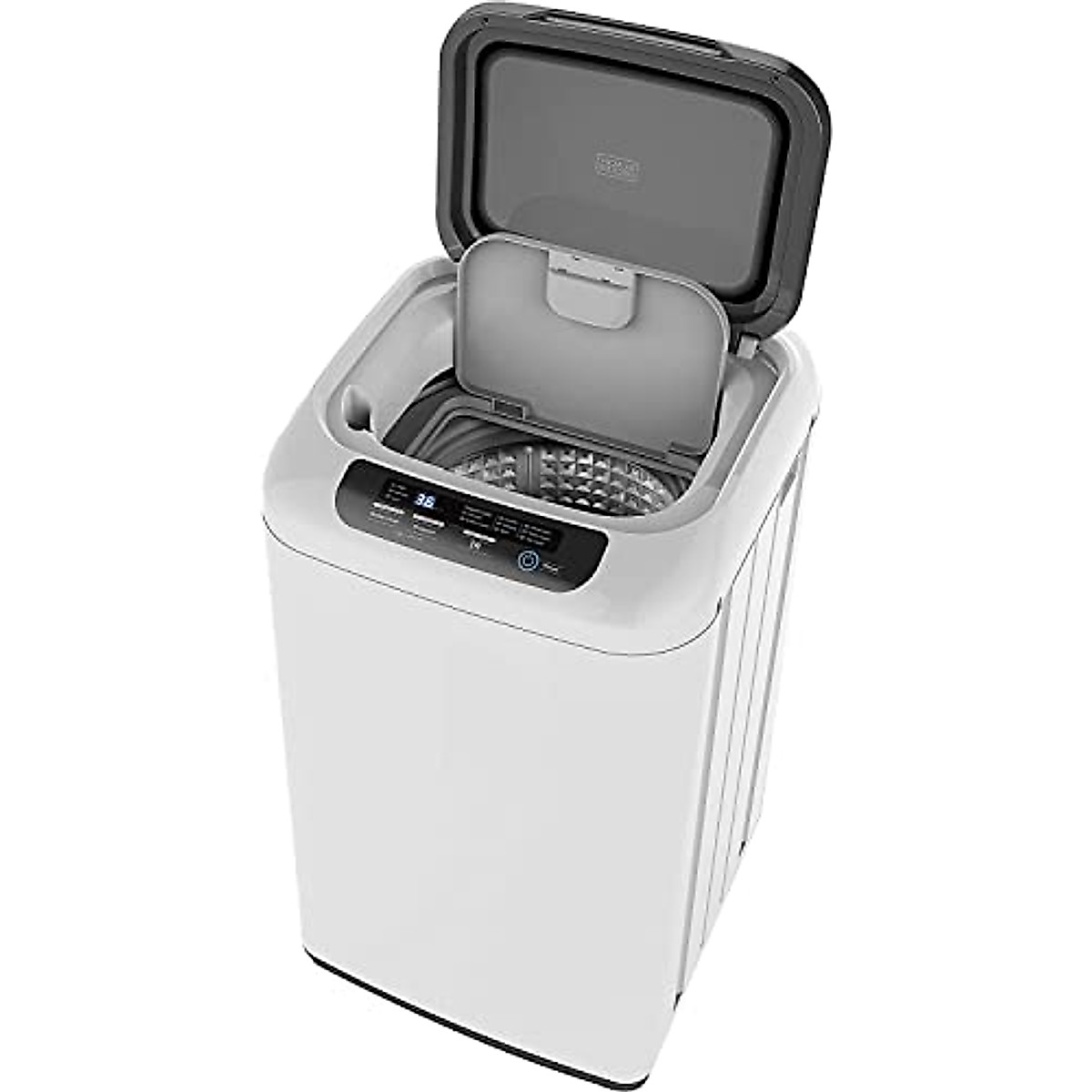 BLACK+DECKER Small Portable Washer, Washing Machine for Household Use, Portable Washer 0.84 Cu. Ft. with 8 Cycles, Transparent Lid & LED Display