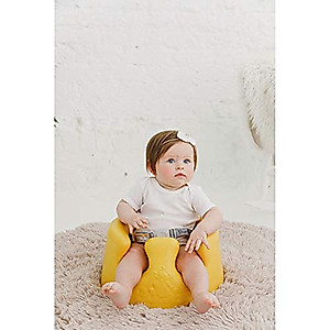 Bumbo Baby Infant Soft Foam Comfortable Floor Booster Seat with 3 Point Adjustable Safety Buckle Strap Harness, Mimosa Yellow