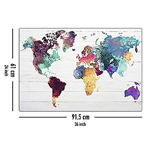 World map Poster The World in Watercolours (36"x24")