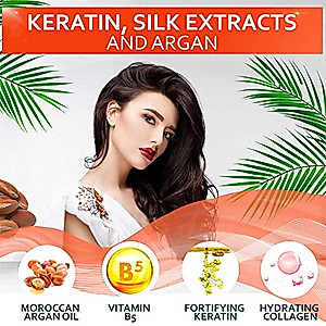 Keratin Shampoo and Conditioner Set - Sulfate and Paraben Free - Salon Repair for Dry, Damaged and Color Treated Hair - Anti Frizz Formula for Women and Men