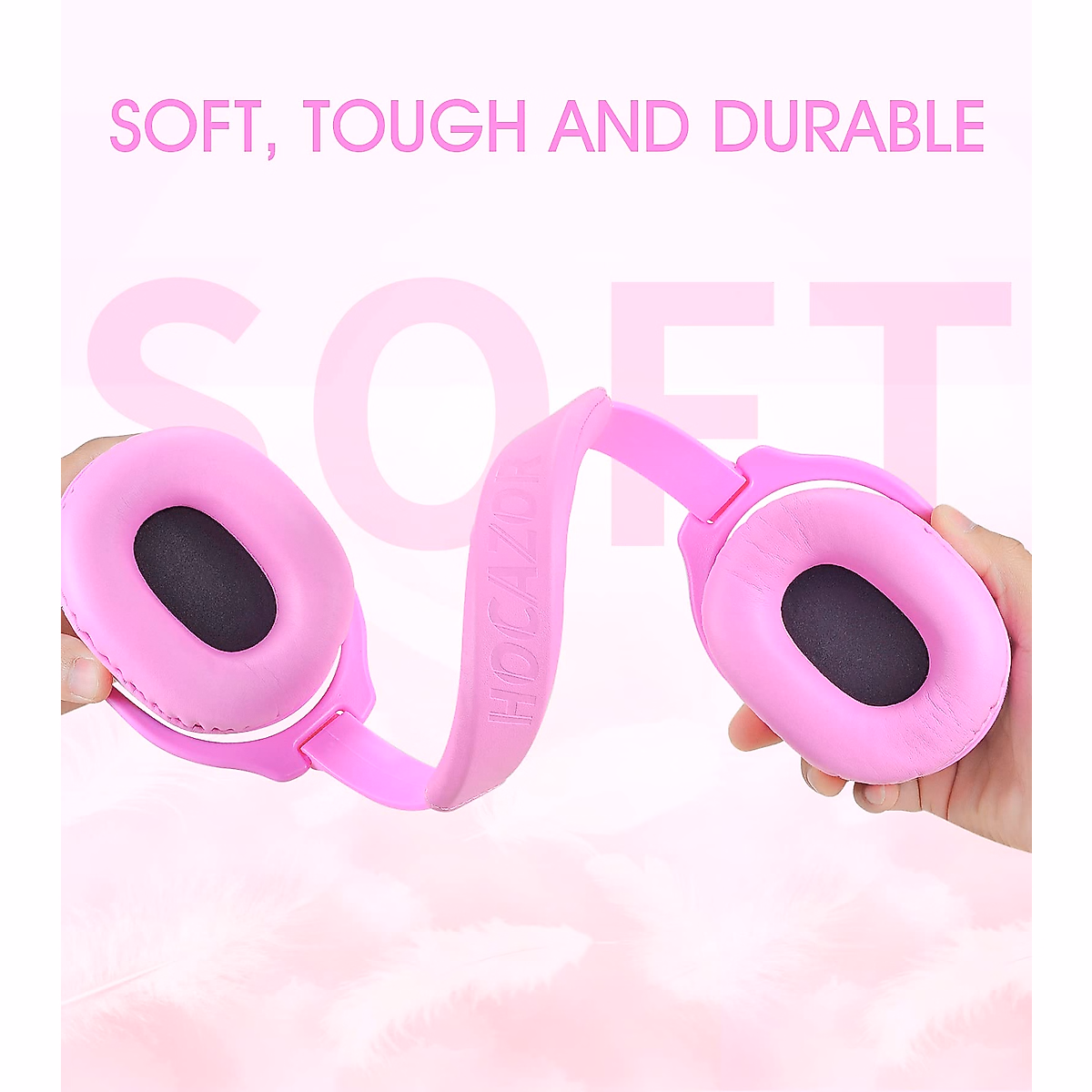 Hocazor HZ015 Kids Ear Protection-SNR 27dB Safety Earmuffs Durable Composite Material Hearing Protector Girls Noise Cancelling Headphones - Pink Ice Cream