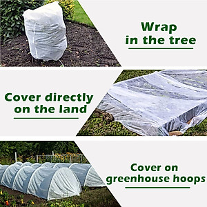 JUNKOGO Plant Freeze Protection Cover, 10x50ft Frost cloth winter garden blanket, floating row cover for cold weather and shade, perfect for outdoor vegetables, trees, greenhouse