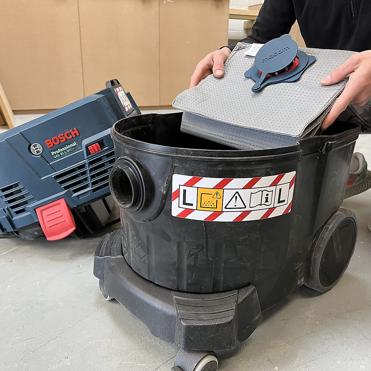 Macam reusable dust bag for with BOSCH VAC090 9 Gallon dust extractors