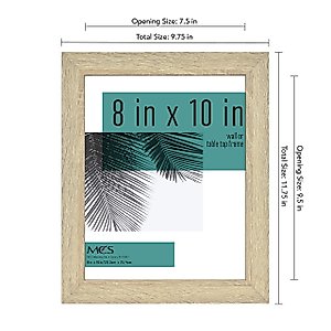 MCS Studio Gallery 8x10 Picture Frame Natural Woodgrain, Vertical & Horizontal Wall Hanging & Easel for Tapletop Display, Rectangle Photo Frame for Photos, Posters & Art Prints (4-Pack)