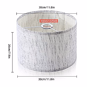 YISUN Lamp Shades Set of 2, Drum Fabric Lampshades for Table Lamps, Wall Lamp, Floor Lamp, Natural Linen Hand Crafted, For E26/E27 Lampholder Medium Drum Shades, Spider Fitter (Linen White)