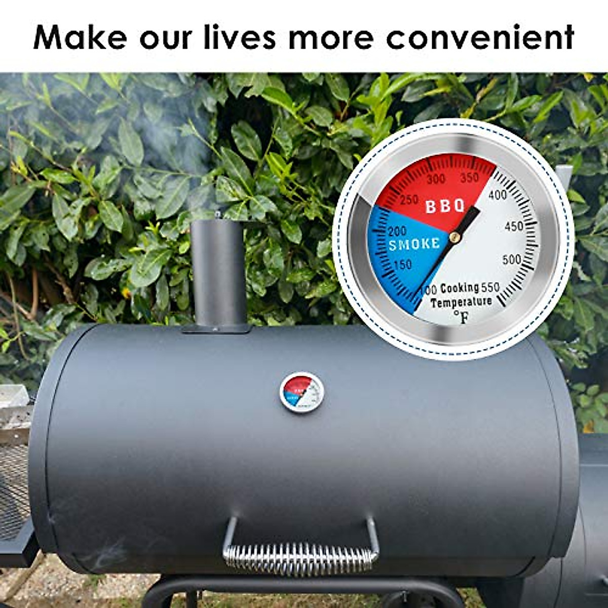 BBQ Thermometer Temperature Gauge, 2Inch Stainless Steel Barbecue ...