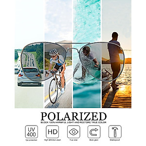 JOOX Polarized Aviator Sunglasses for Women Men, UV400 Protection Lens and Lightweight Metal Pilot Frame