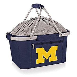 PICNIC TIME ONIVA - a Brand Michigan Wolverines - Metro Basket Collapsible Cooler Tote, (Navy Blue)