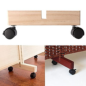 Folding Room Divider Stand Wooden Screen Divider Base Room Divider Stand Base Panel Screen Partition Base Accessories (Primary Colour Pulley Style)