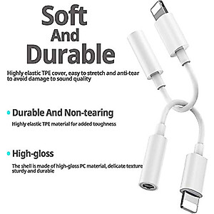 [Apple MFi Certified] 2Pack iPhone 13 Headphone Jack Adapter, Lightning to 3.5mm Aux Audio Jack Adapter Dongle Cable Stereo Earphone Connector Converter for iPhone 12/11/XR/X/8/7/SE Call+Music Control