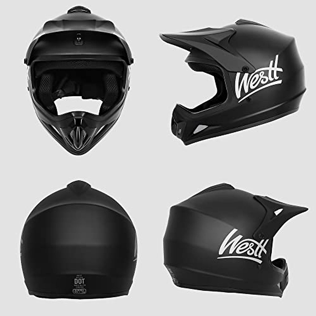 Westt Youth Kids Motocross Helmet - Dirt Bike Motorcycle with Visor Off-Road ATV Street Mountain Bike Go-Kart BMX, Full Face Motorcycle Helmet for Boys & Girls, DOT Approved
