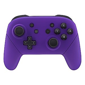 eXtremeRate Purple Faceplate Backplate Handles for Nintendo Switch Pro Controller, Soft Touch DIY Replacement Grip Housing Shell Cover for Nintendo Switch Pro - Controller NOT Included
