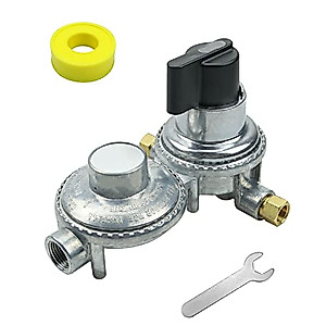 Nahntaipy 2-Stage Auto Changeover LP Propane Gas Regulator, RV Propane Regulator 2 Tank Auto Changeover, for RVs Vans Trailers Camper