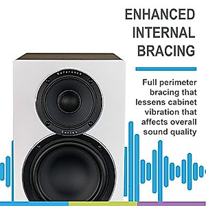 ELAC Uni-Fi Reference 3-Way 5-1/4" Bookshelf Speakers, Oak or Walnut Speakers for Home Theater and Stereo System, White Baffle with Oak Sides