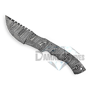 Premium Custom Handmade Damascus Steel Blank Blade Tracker for Knife Making - HB 15. Ideal for Knife Projects and Customization. Durable and Versatile Blank Blade for Knife Making Enthusiasts.