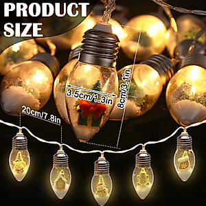 Hungdao Christmas Snow Globe String 7 ft Lights Christmas Tree Bubble Lights with 10 LED Clear Bulbs Battery Operated Snow Globe Lights Christmas Decoration for Garden Decor Party Indoor Outdoor Home