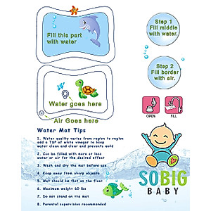 Inflatable Tummy Time Toys- Premium Tummy Time Water Mat Activity Center for Baby Infant Toys and Toddlers, Promotes Visual Stimulation, Movement and Motor Skills. Perfect Smile and Fun Time