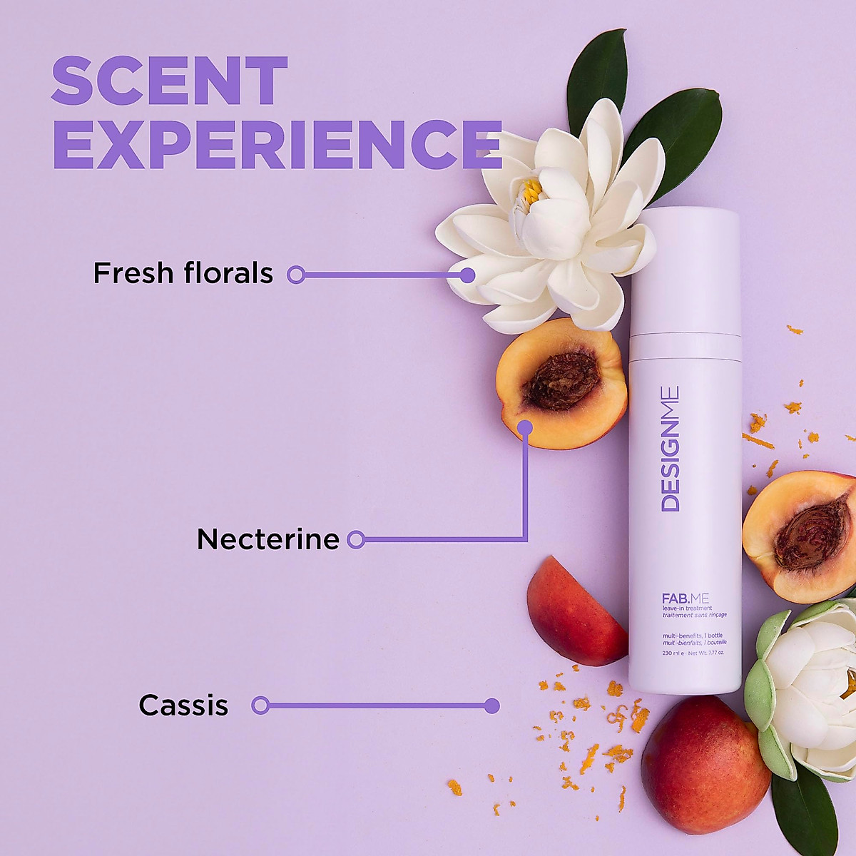 FAB.ME Leave-In Conditioner by DESIGNME | Detangles, Hydrates, and Controls Frizz | Heat Protector & Reduces Blow Dry Time | Color Safe, Ideal for Styling All Hair Types